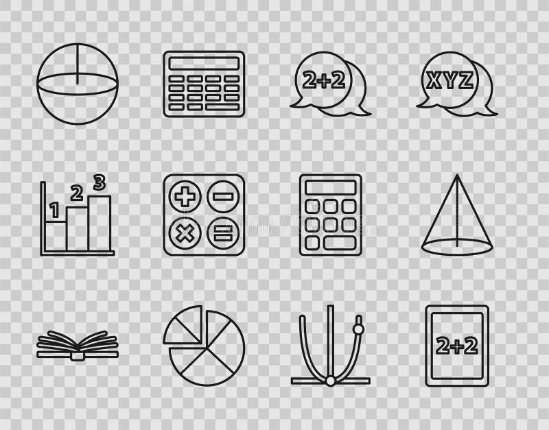 Set Line Mobile Calculator Interface, Calculation, Geometric Figure ... Set Line Mobile Calculator Interface, Calculation, Geometric Figure ...