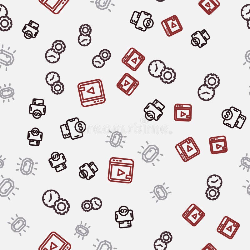 Set Line Mobile with Dollar, Time Management, Diamond and Video ...