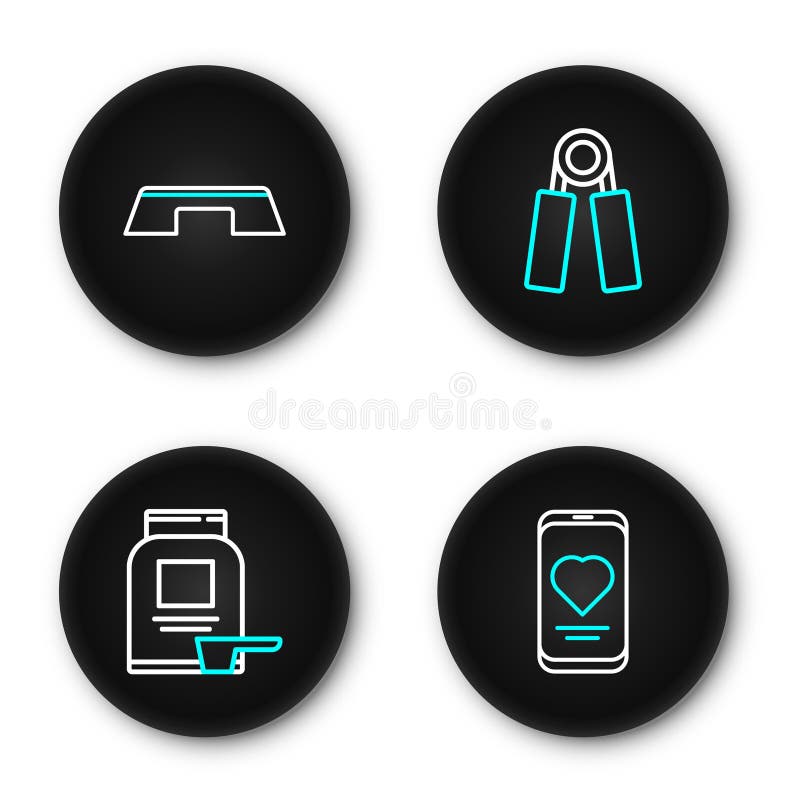 Set Line Mobile with Heart Rate, Sports Nutrition, Expander and Step ...