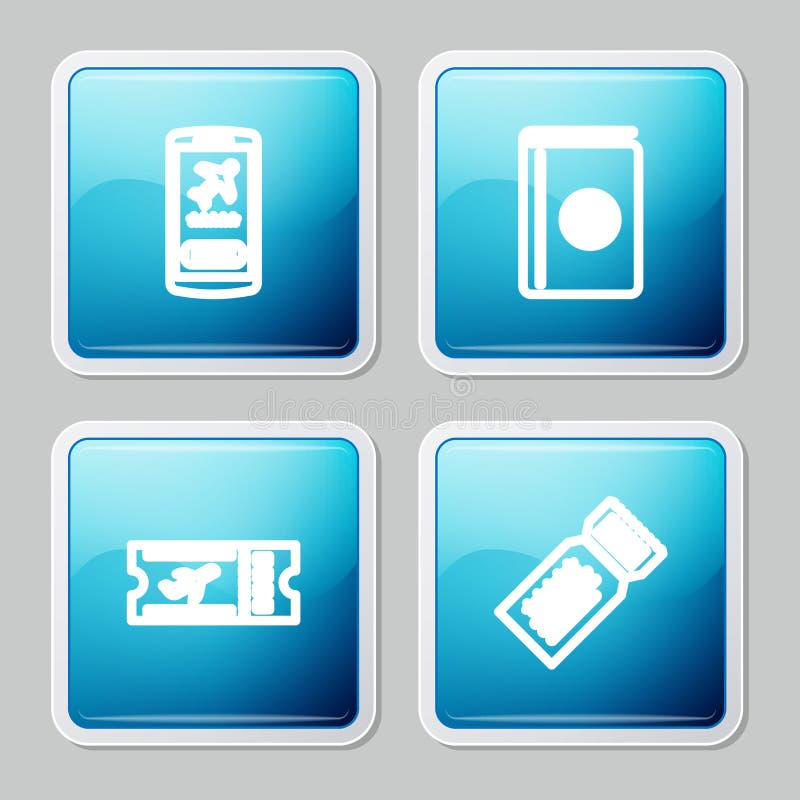 Set Line Mobile with Ticket, Cover Book Travel Guide, Airline and ...