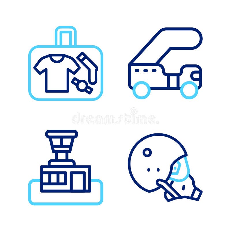 Set Line Modern Pilot Helmet, Airport Control Tower, Passenger Ladder ...