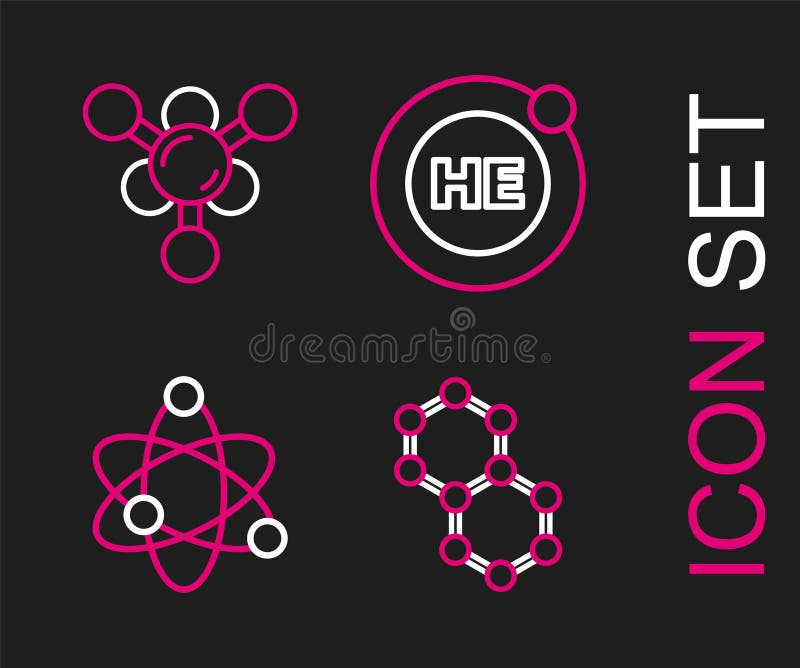 Atom of Helium with Core and 2 Electrons Stock Illustration ...