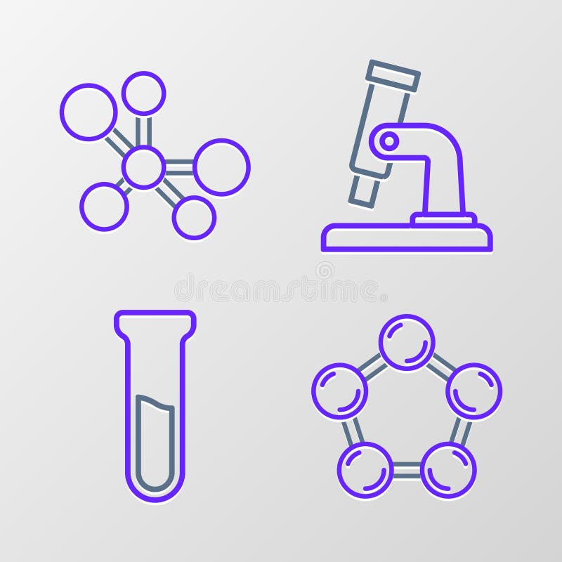 Set Line Molecule, Test Tube and Flask, Microscope and Icon. Vector ... Set Line Molecule, Test Tube and Flask, Microscope and Icon. Vector ...