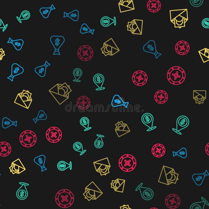 Set Line Money Bag, Cash Location, Envelope with Dollar Symbol and Safe ...