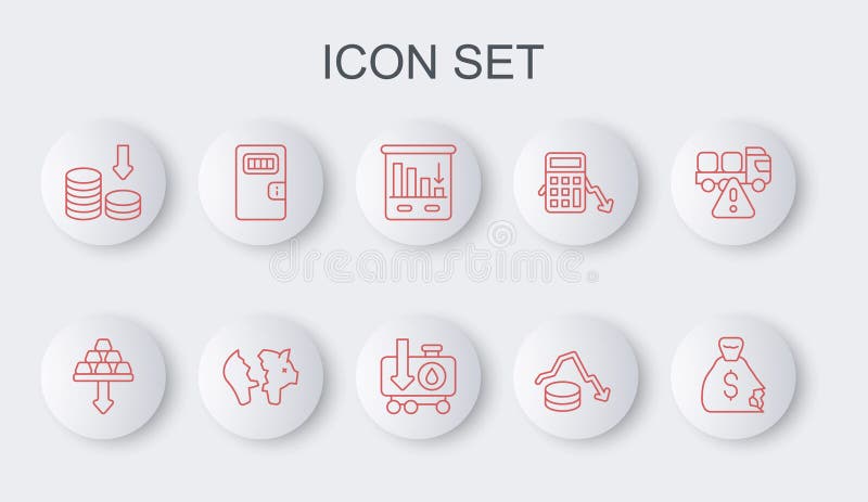 Set Line Money Bag, Gold Bars, Pie Chart Infographic, Dollar Rate Decrease, Prison Cell Door ...