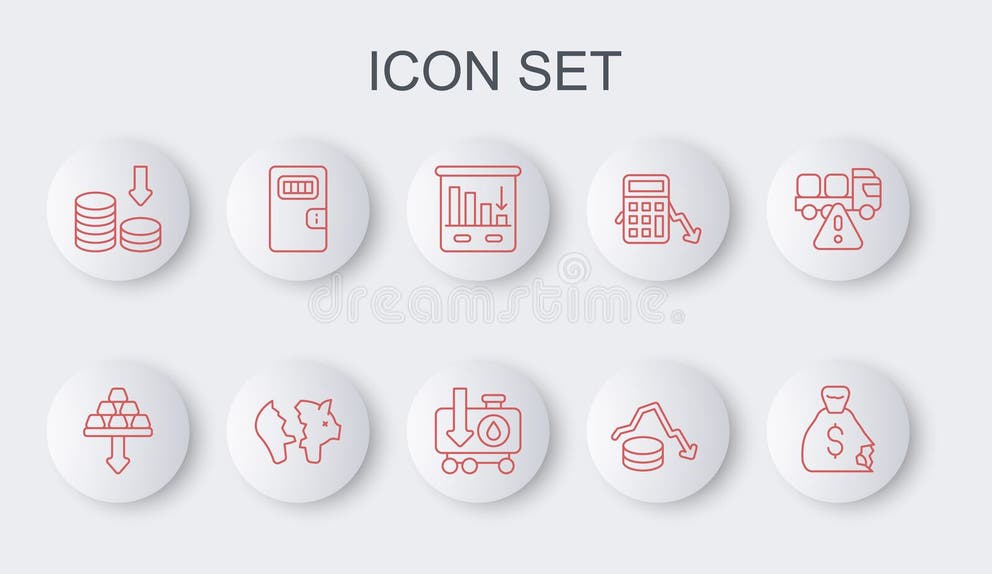 Set Line Money Bag, Gold Bars, Pie Chart Infographic, Dollar Rate Decrease, Prison Cell Door ...