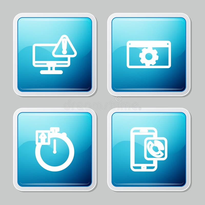 Set Line Monitor with Exclamation Mark, Setting, Stopwatch and Mobile ... Set Line Monitor with Exclamation Mark, Setting, Stopwatch and Mobile ...