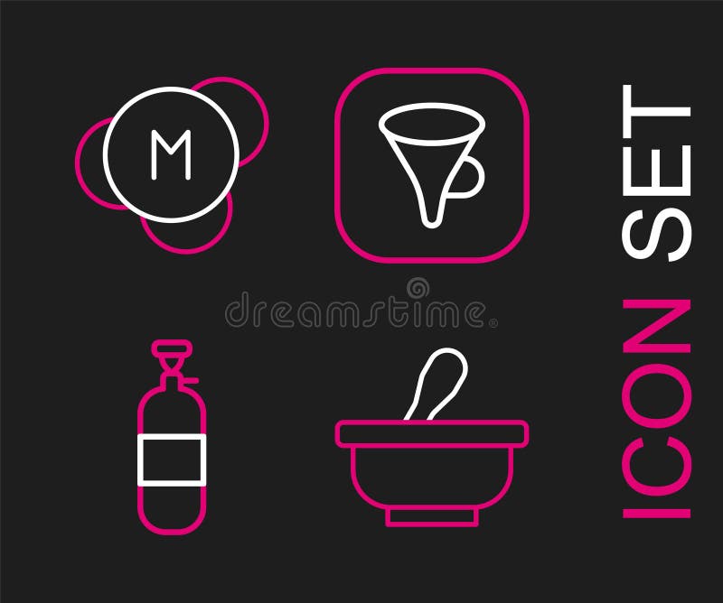 Set Line Mortar and Pestle, Propane Gas Tank, Funnel Filter and ...