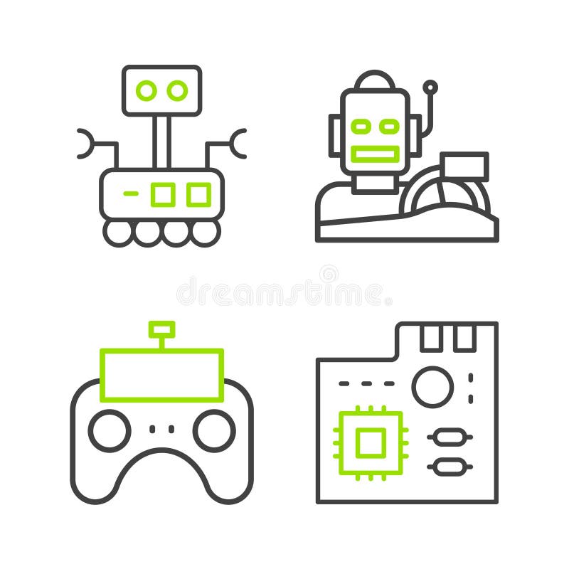 Set Line Motherboard Digital Chip, Remote Control, Robot Humanoid ...