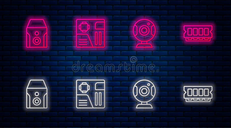 Set Line Motherboard Digital Chip, Web Camera, Uninterruptible Power ...