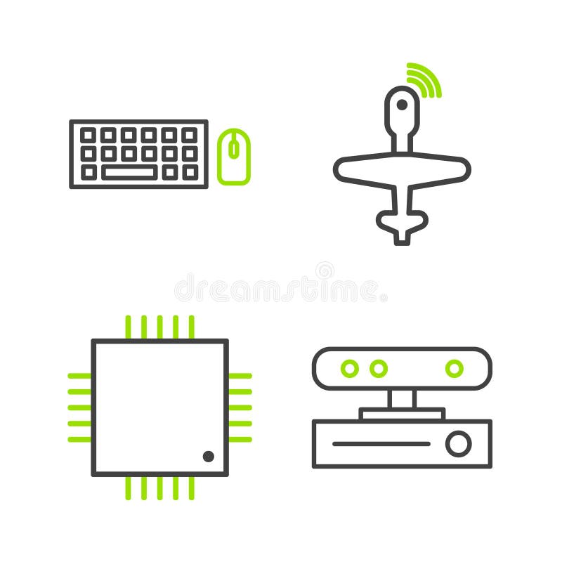 Set Line Motion Sensor, Processor with Microcircuits CPU, UAV Drone and ... Set Line Motion Sensor, Processor with Microcircuits CPU, UAV Drone and ...