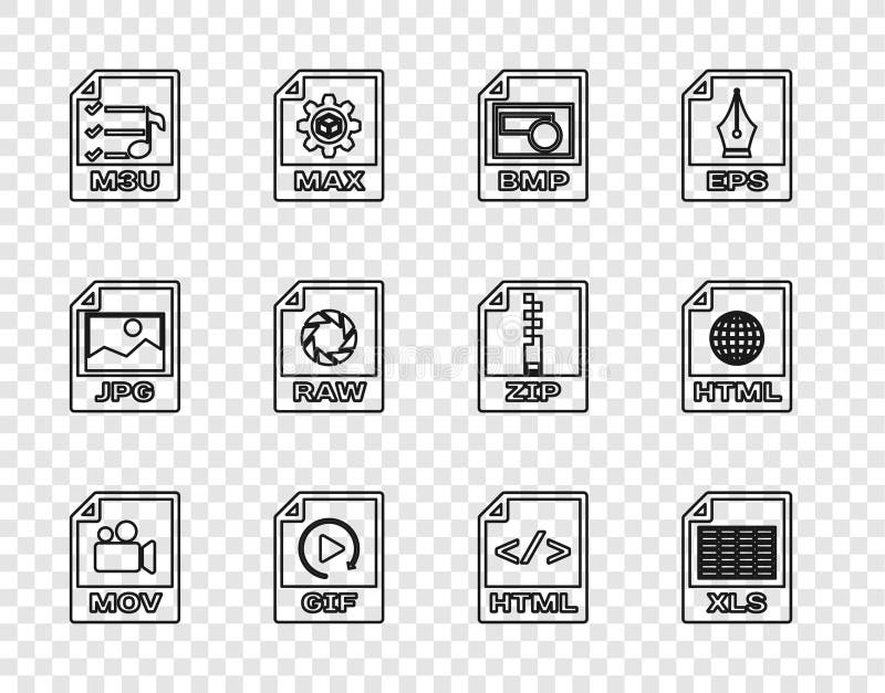 Set Line MOV File Document, XLS, BMP, GIF, M3U, RAW, HTML and Icon ... Set Line MOV File Document, XLS, BMP, GIF, M3U, RAW, HTML and Icon ...