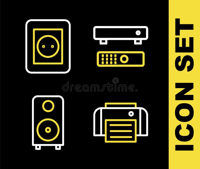 Set Line Multimedia and TV Box, Printer, Stereo Speaker and Electrical ...