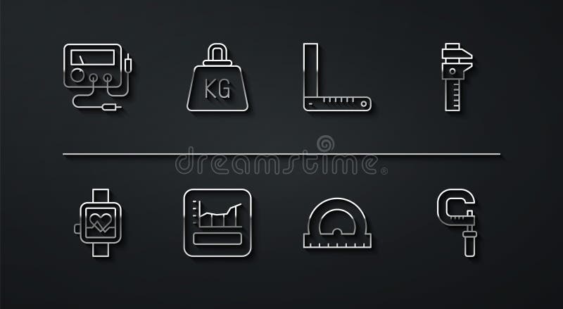 Set Line Multimeter, Voltmeter, Smart Watch, Calliper or Caliper and ...