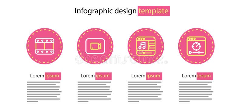 Set Line Music Player, Online Video, Play Button and Icon. Vector Stock ...