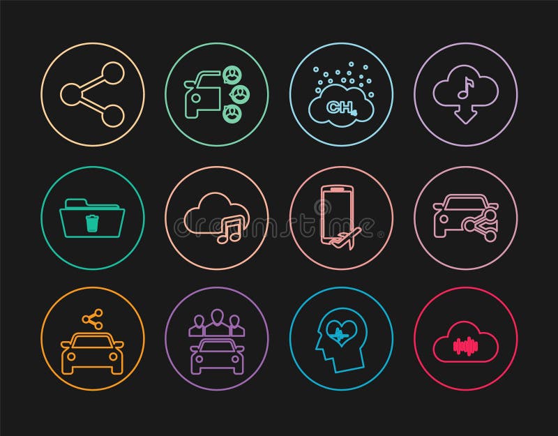 Set Line Music Streaming Service, Car Sharing, Methane Emissions ...