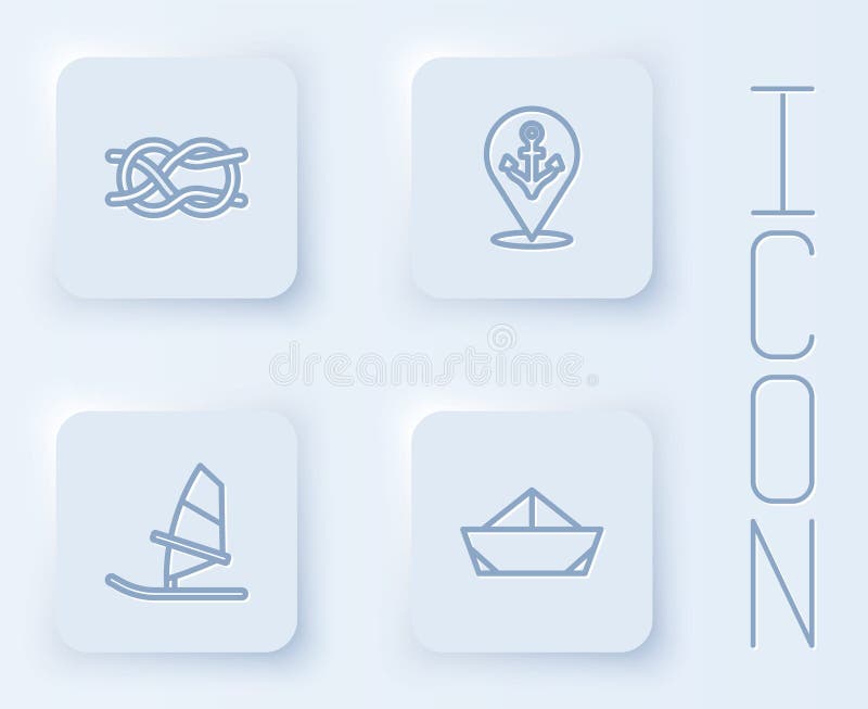 Set Line Nautical Rope Knots, Location with Anchor, Windsurfing and ...