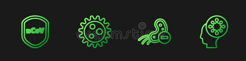 Set Line Negative Virus, Shield Protecting from, Virus and Human and ...