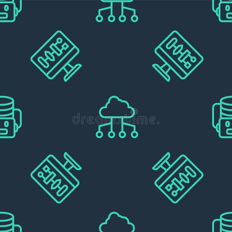 Set Line Network Cloud Connection, Algorithm and Artificial Intelligence Robot on Seamless ...