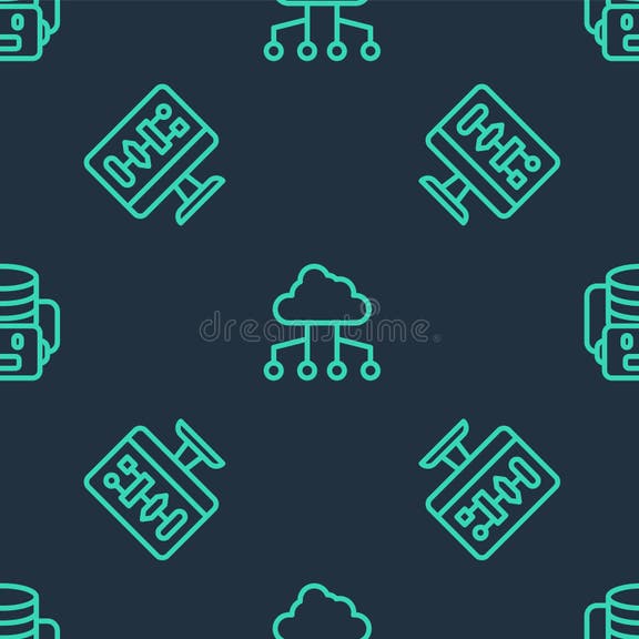 Set Line Network Cloud Connection, Algorithm and Artificial Intelligence Robot on Seamless ...
