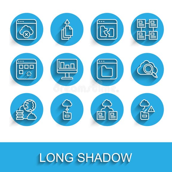 Set Line Network Cloud Connection, Cloud Technology Data Transfer, Failed Access Storage ...