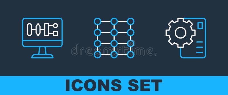 Set Line Neural Network, Algorithm and Icon. Vector Stock Illustration ... Set Line Neural Network, Algorithm and Icon. Vector Stock Illustration ...