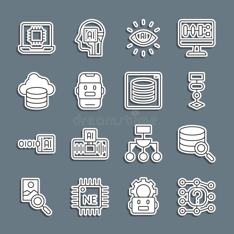 Set Line Neural Network, Server, Algorithm, Artificial Intelligence AI ... Set Line Neural Network, Server, Algorithm, Artificial Intelligence AI ...