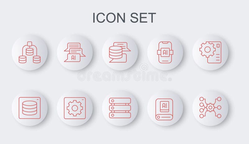 Set Line Neural Network Server Data Artificial Intelligence Ai Chat 3673