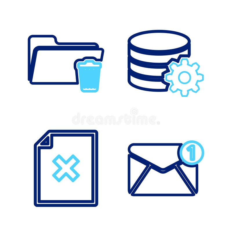 Set Delete File Document, Stopwatch, Hard Disk Drive HDD Sync Refresh, SSD Card, Waiting and ...