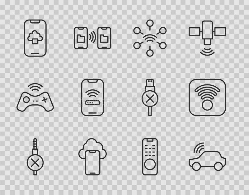 Set Line No Audio Jack, Smart Car System, Network, Cloud Technology ... Set Line No Audio Jack, Smart Car System, Network, Cloud Technology ...