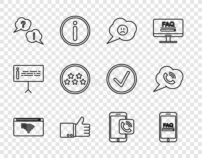 Set Line No Internet Connection, Mobile with FAQ Information, Speech ... Set Line No Internet Connection, Mobile with FAQ Information, Speech ...
