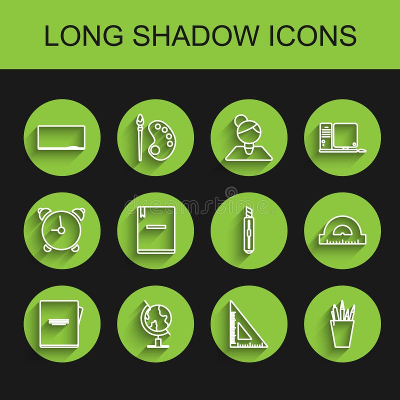 Set Line Notebook, Earth Globe, Chalkboard, Triangular Ruler, Pencil ...