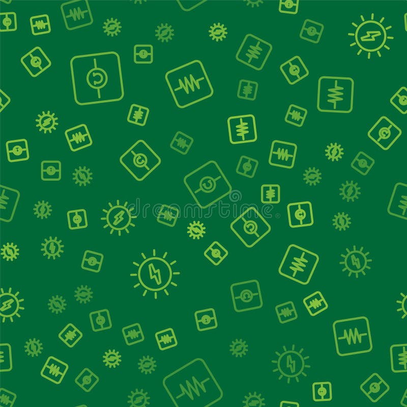 Set Line Ohmmeter, Solar Energy Panel and Resistor in Electronic ...
