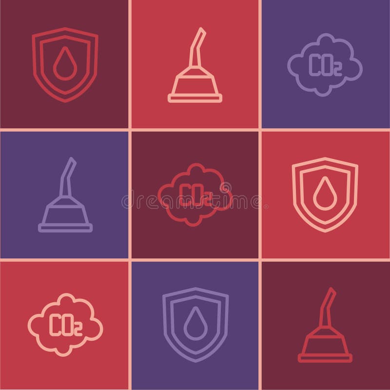 Set Line Oil Drop on Shield, CO2 Emissions in Cloud and Canister for ...