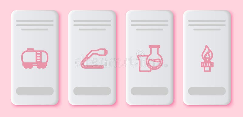 Set Line Oil Railway Cistern, Electrical Cable Plug Charging, Petrol ...