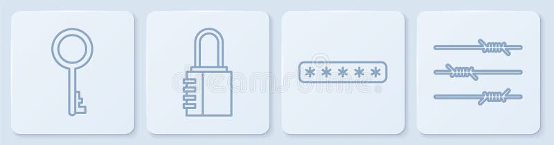 Set Line Old Key, Password Protection, Safe Combination Lock and Barbed ...