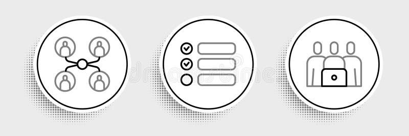 Set Line Online Class, and Task List Icon. Vector Stock Vector ...