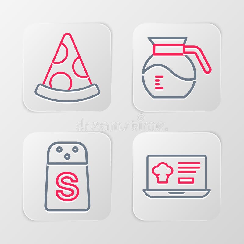 Set Line Online Ordering and Delivery, Salt, Coffee Pot and Slice Pizza ...