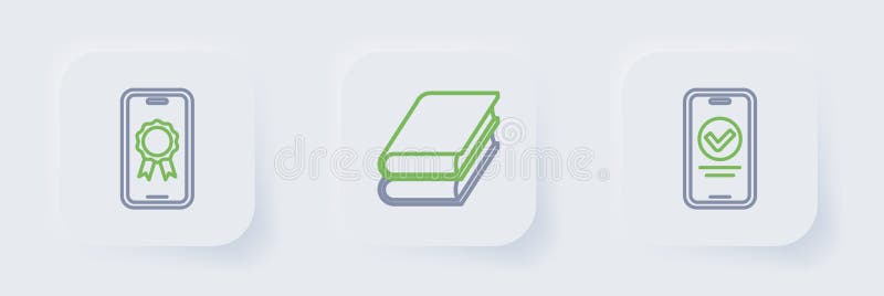 Set Line Online Quiz, Test, Survey, Book and Education with Diploma ...