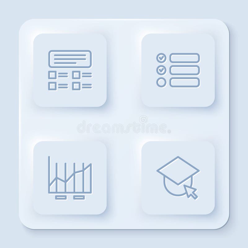 Set Line Online Quiz, Test, Survey, Task List, Pie Chart Infographic ...