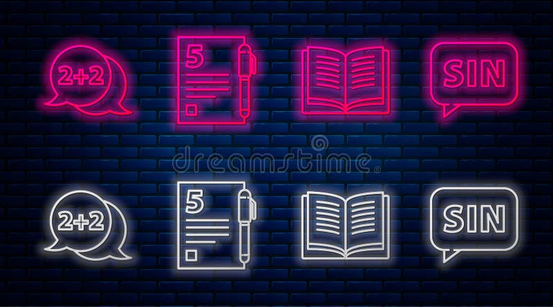 Set Line Open Book, Equation Solution, Geometric Figure Cone and Human ... Set Line Open Book, Equation Solution, Geometric Figure Cone and Human ...