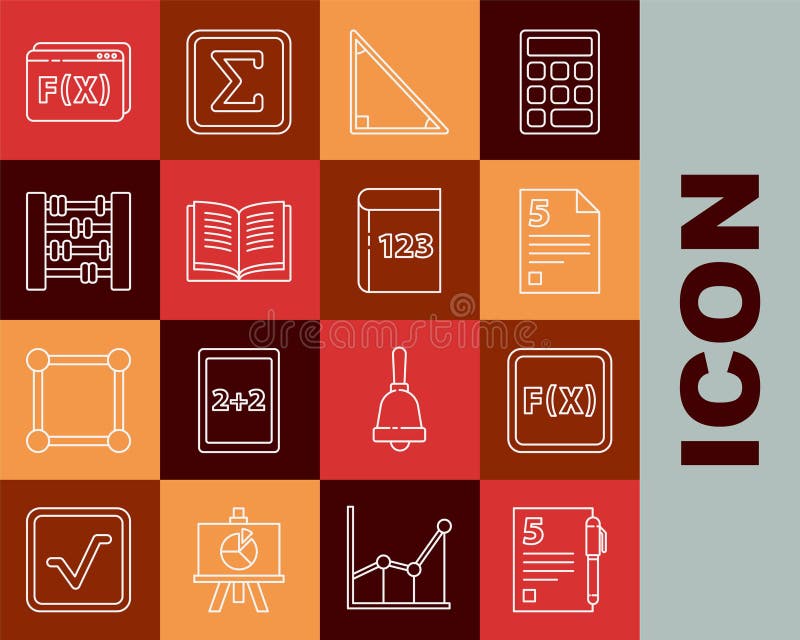 Set Line Open Book, Equation Solution, Infinity, Calendar, Graph ...