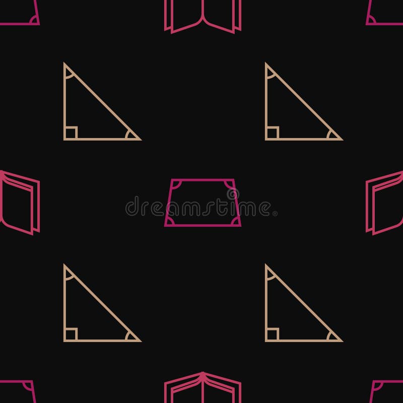 Set Line Open Book, Triangle Math and Acute Trapezoid Shape on Seamless ...