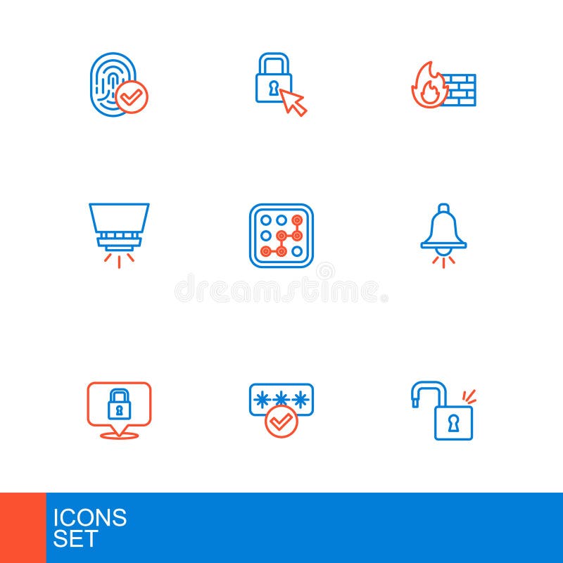 Set Line Open Padlock, Password Protection, Lock, Ringing Alarm Bell ...