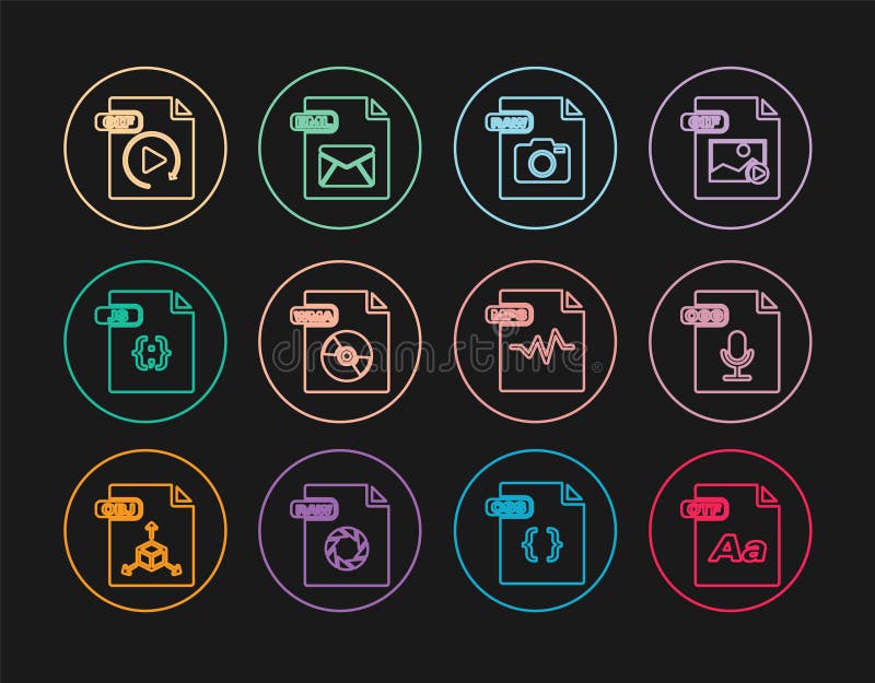 Set Line OTF File Document, OGG, RAW, WMA, JS, GIF, MP3 and EML Icon ... Set Line OTF File Document, OGG, RAW, WMA, JS, GIF, MP3 and EML Icon ...