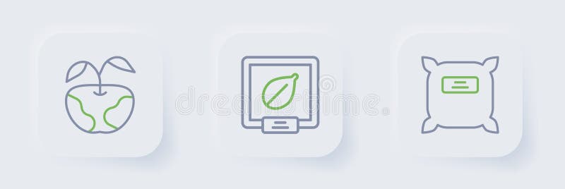 Set Line Pack Full of Seeds, Seeds Specific Plant and Apple Icon ...