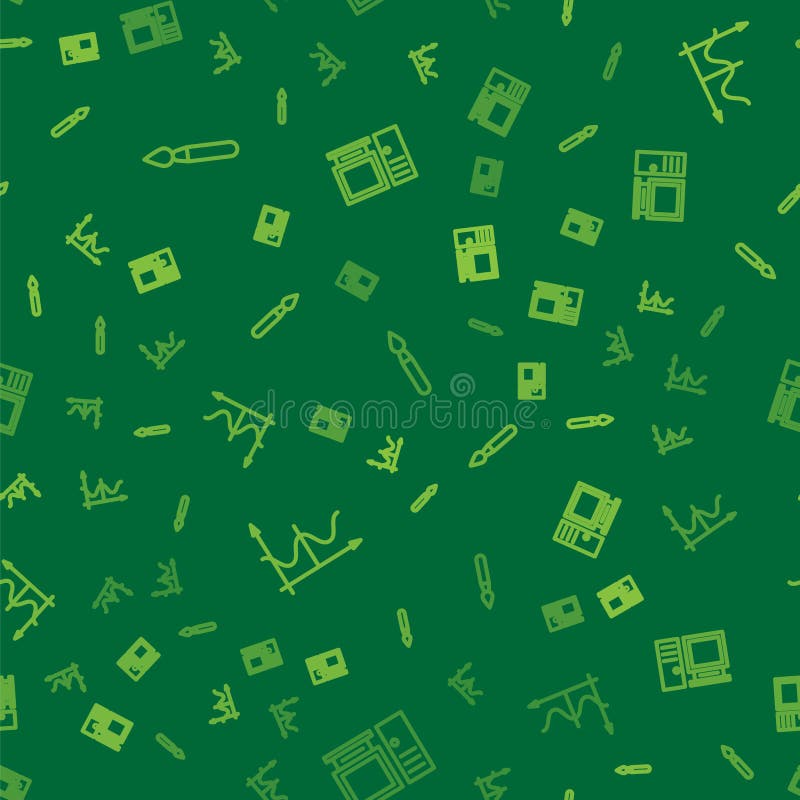 Set Line Paint Brush, Graph, Schedule, Chart, Diagram and Computer ...