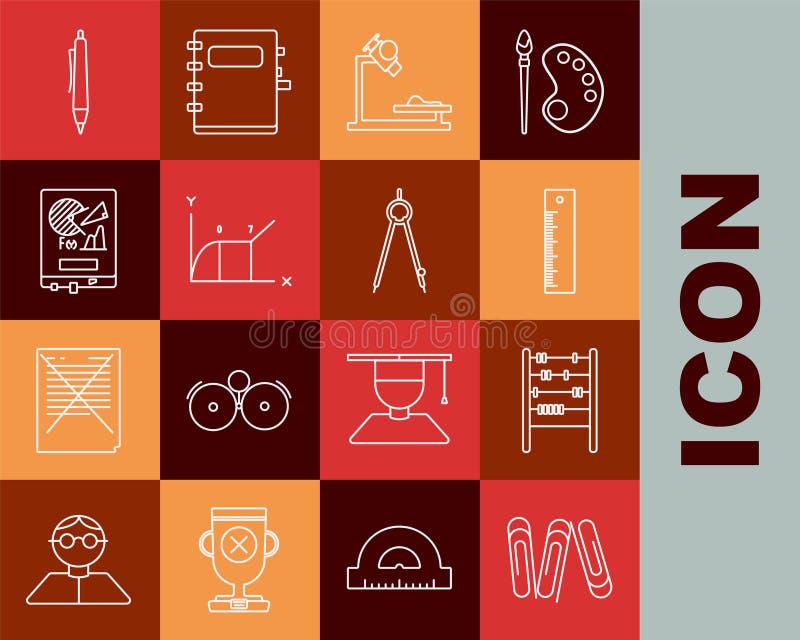 Clip Abacus Ruler Microscope Pie Chart Infographic Board Stock ...