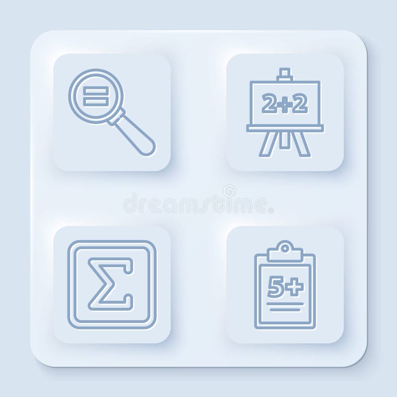 Set Line Paper Clip, Calculator, Geometric Figure Square and ... Set Line Paper Clip, Calculator, Geometric Figure Square and ...