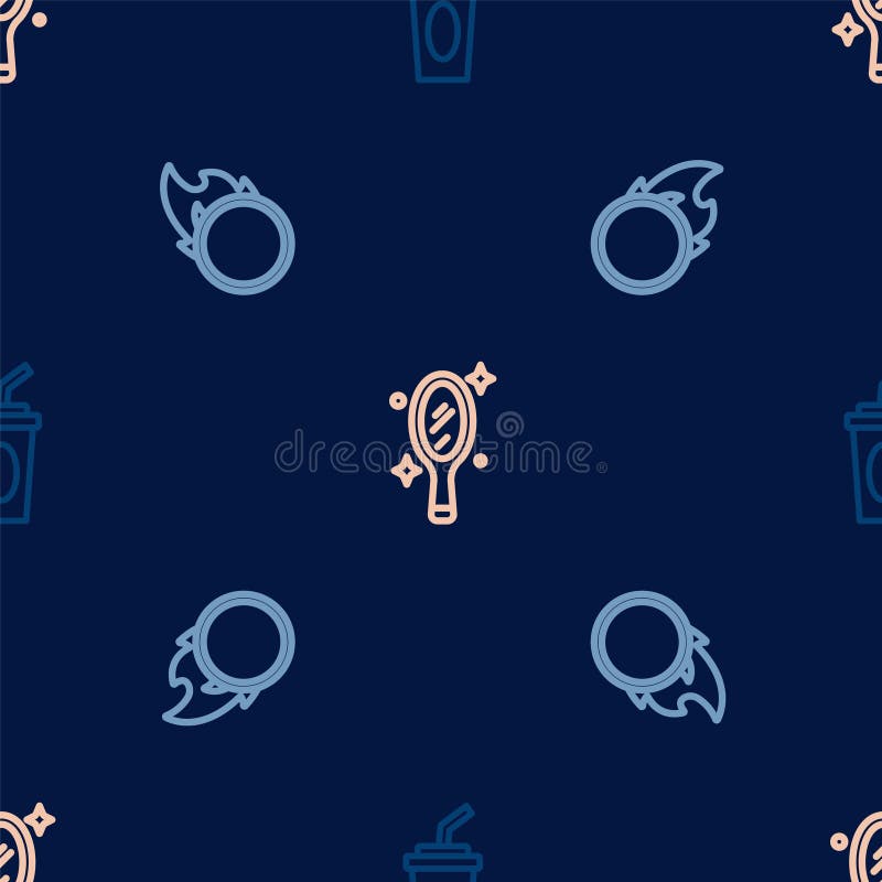 Set Line Paper Glass with Water, Circus Fire Hoop and Magic Hand Mirror ...